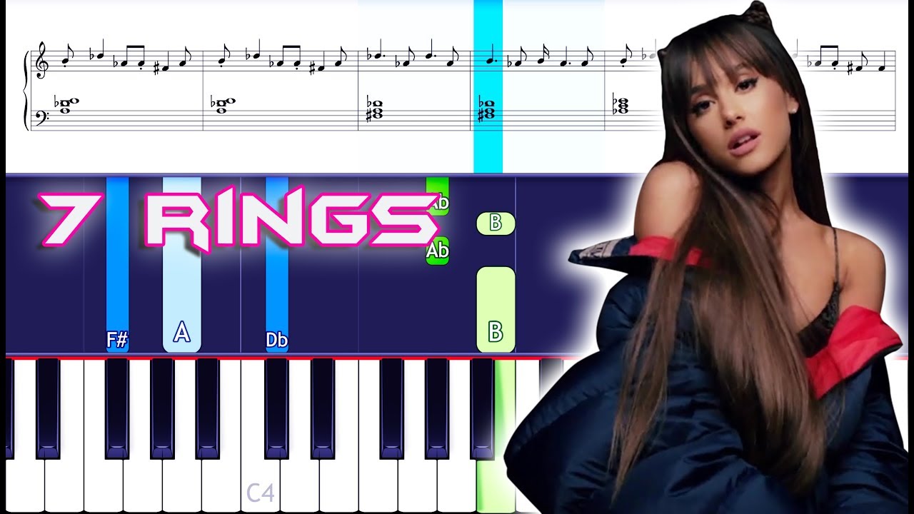 Ariana Grande - 7 rings Piano With Sheets (Piano Cover) - YouTube