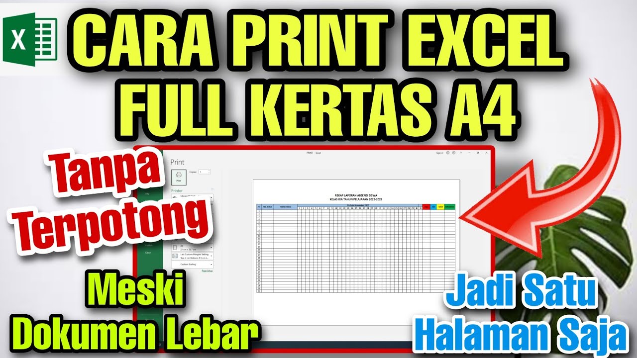 CARA PRINT EXCEL Full Kertas A4 Tanpa Terpotong Meski Dokumen Lebar ...