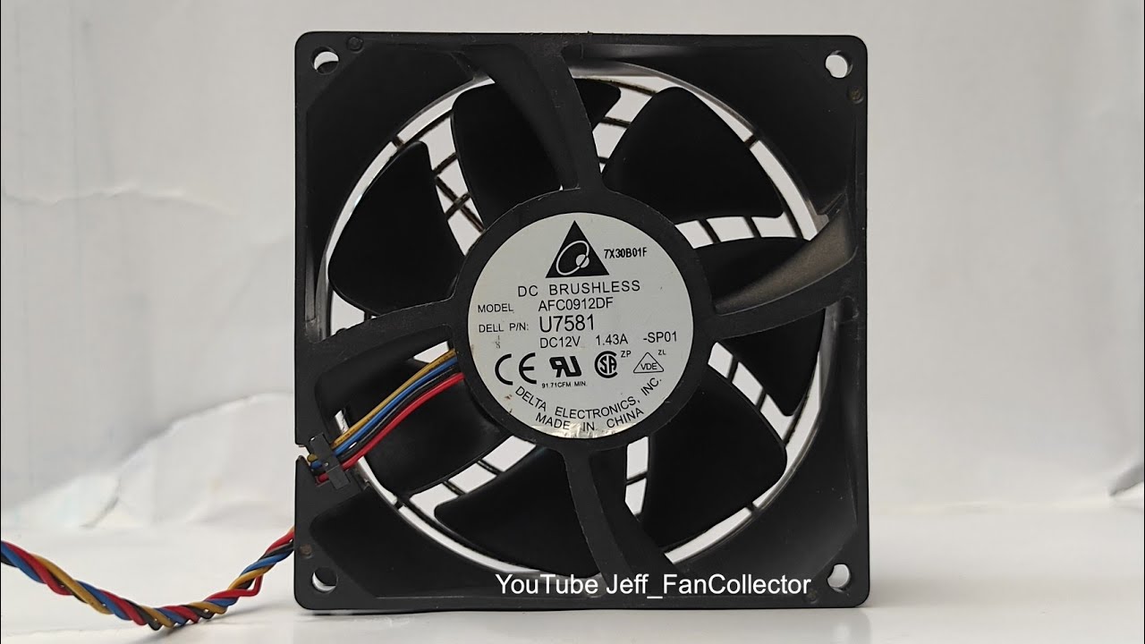 Delta Fan AFC0912DF 12V 1.43A 4900rpm 4wire 9232 DBB Made In China ...
