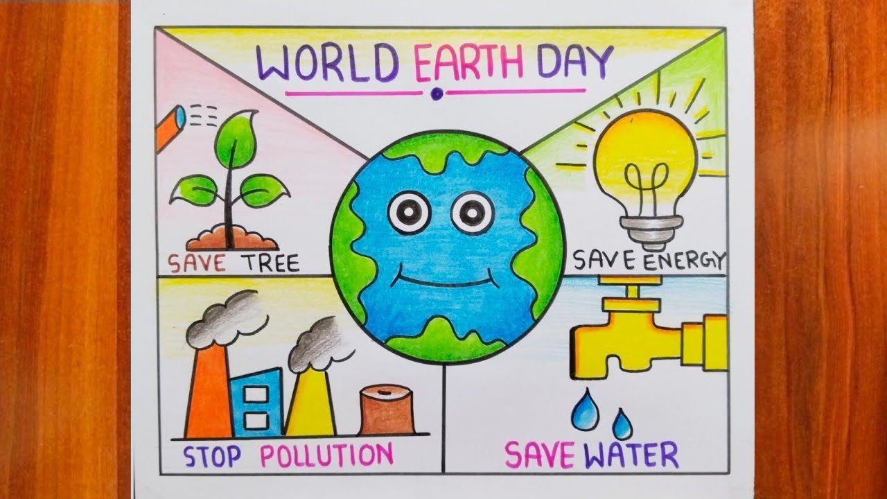 Earth Day Drawing Easy / World Earth Day Poster Drawing / Save Earth ...