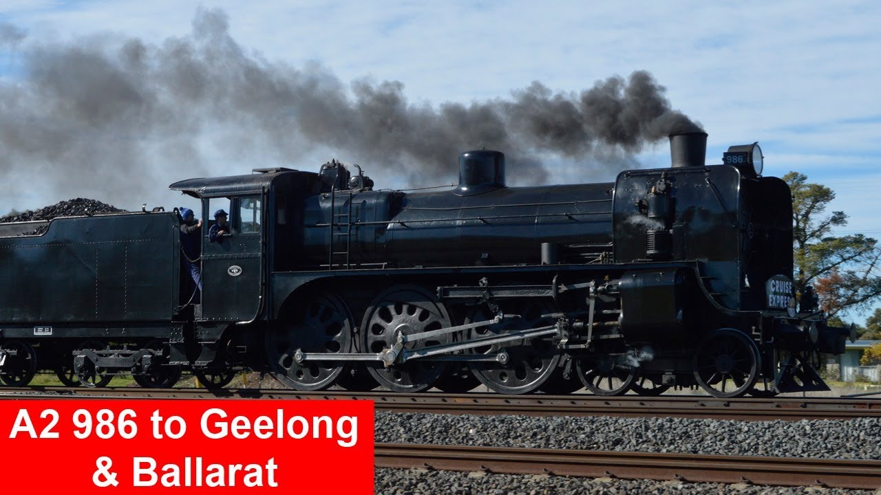 Steamrail's A2 986 to Geelong & Ballarat - Rail Spectacular 2019 - YouTube