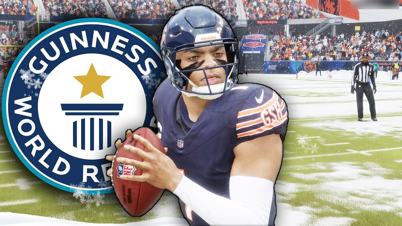 Justin Fields Breaks NFL Record in the Snow! Madden 24 Chicago Bears ...