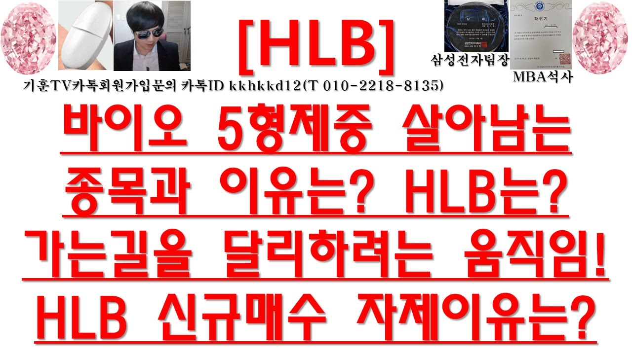 [주식투자]HLB(HLB최고전략가 진회장!HLB최고 분석가 기훈TV!기훈TV회원님들 지속수익이유!진회장=제갈량 엘스=사마의) - YouTube