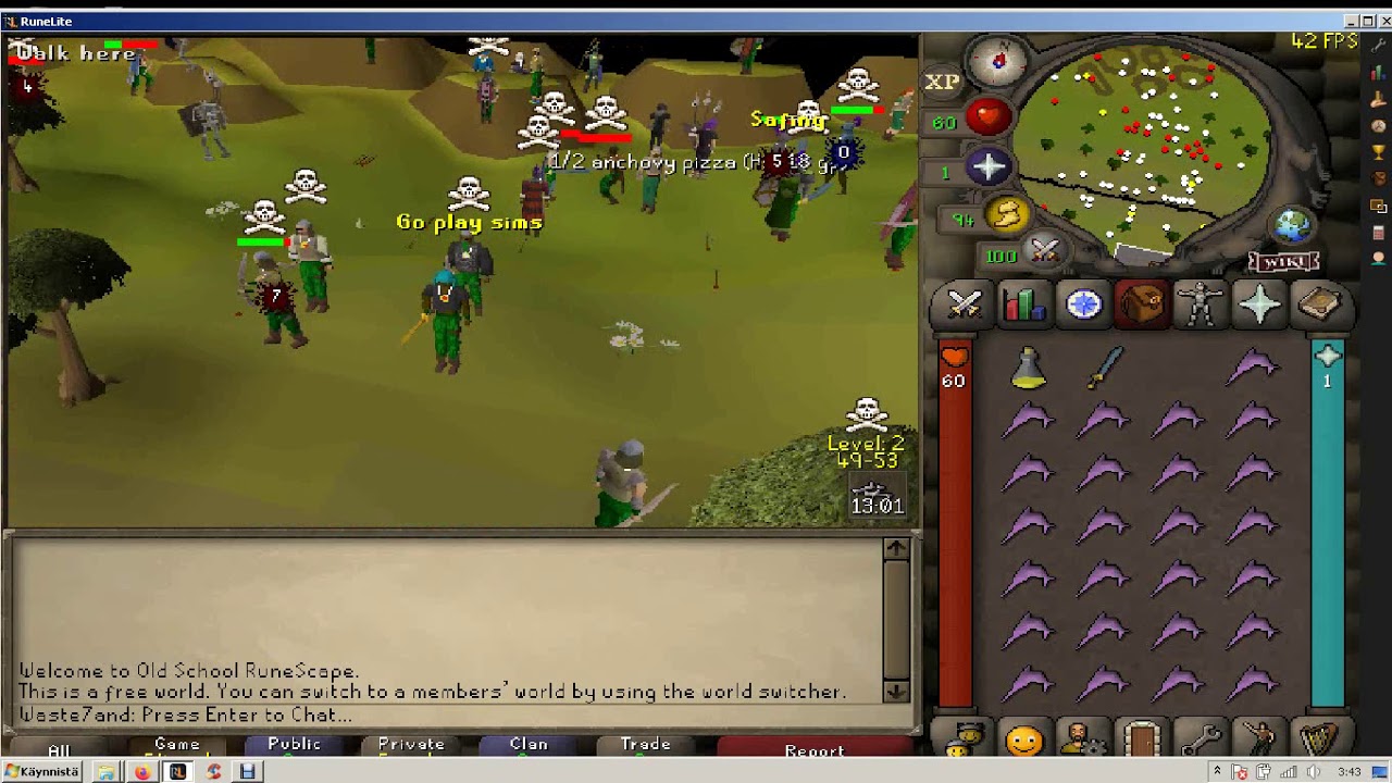 osrs F2p PK range +2h and crying noob - YouTube