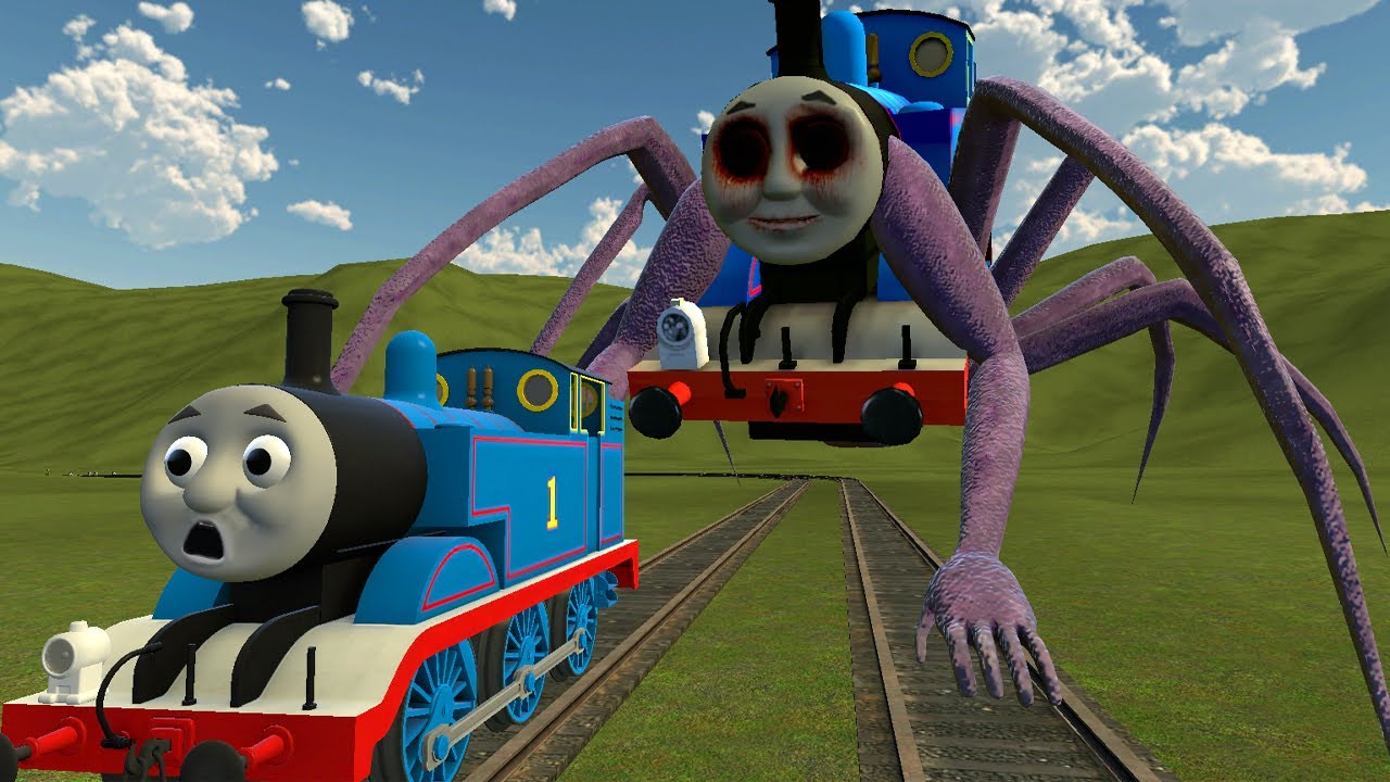 Building a Thomas Train Chased By New Cursed Thomas Spider and Friends ...