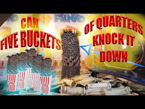 🤞Can 5 Buckets of Quarters.. $20 "At Once" knock this $6000 Tower Down ...