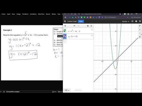 Desmos Method: Standard to Vertex Form - YouTube