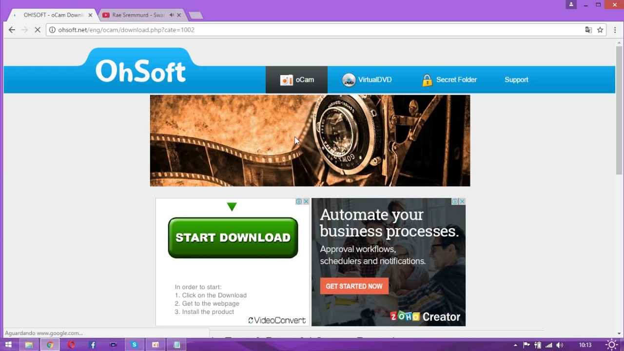 Como baixar o oCam -Tutorial Basico - YouTube