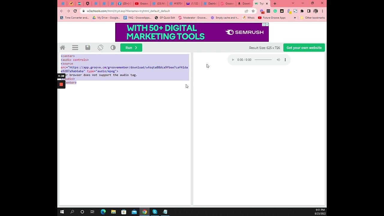 How to make audio code work in GroovePages (GrooveMember audio file) - YouTube
