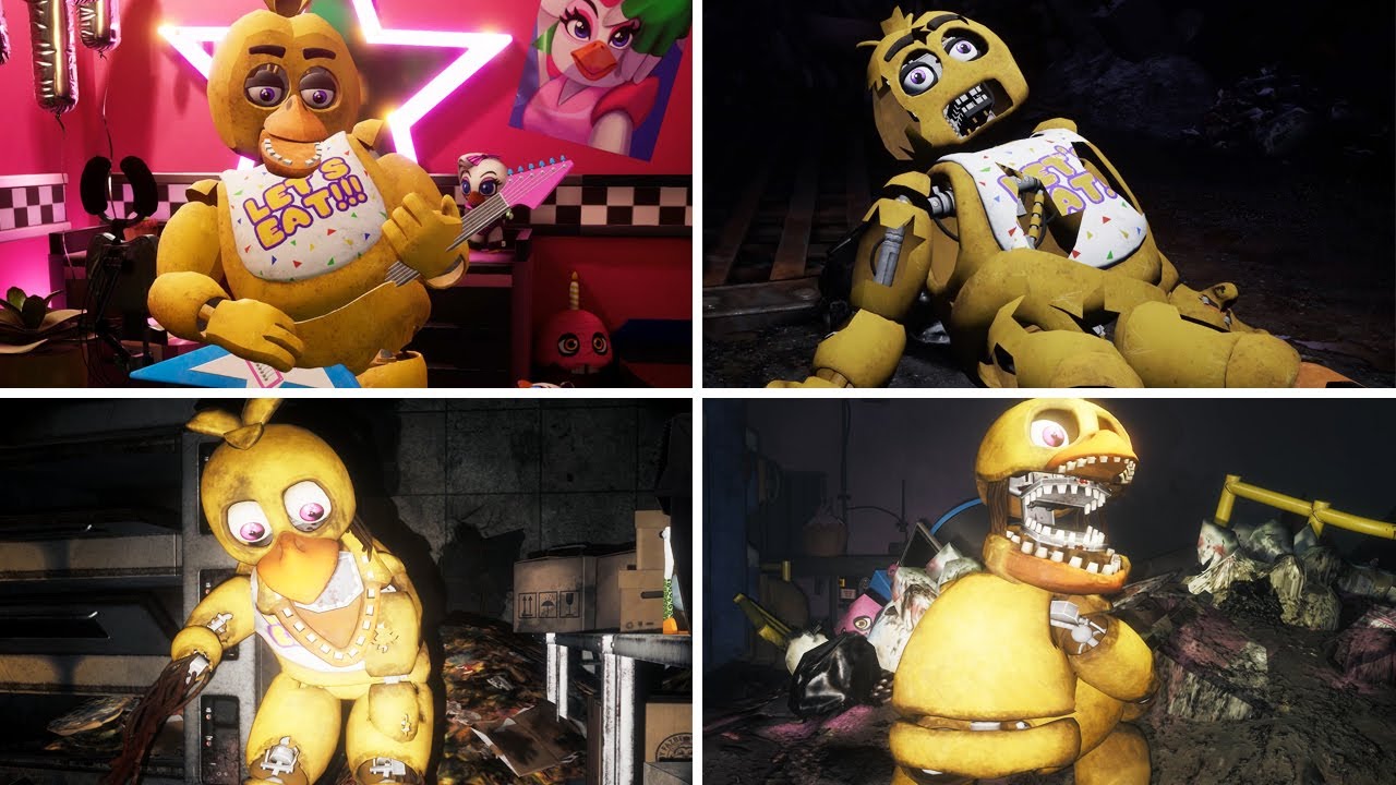FNAF: Security Breach Vs Ruin DLC - Original Chica Vs Withered Chica ...
