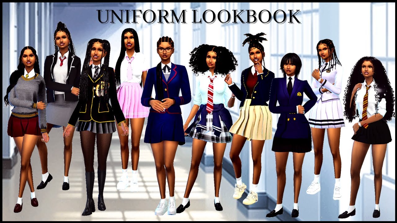 UNIFORM LOOKBOOK | TEEN || SIMS 4 - YouTube