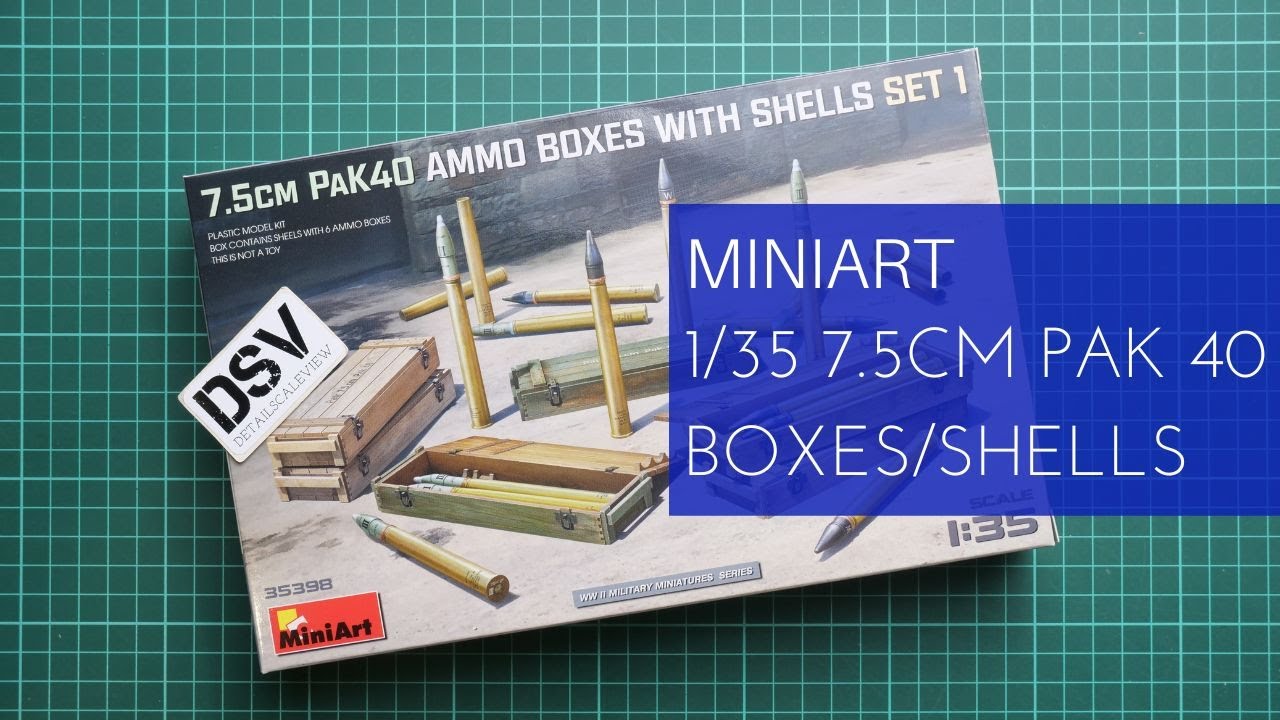 Miniart 1/35 7.5cm PAK 40 with Boxes and Shells (35398) Review - YouTube