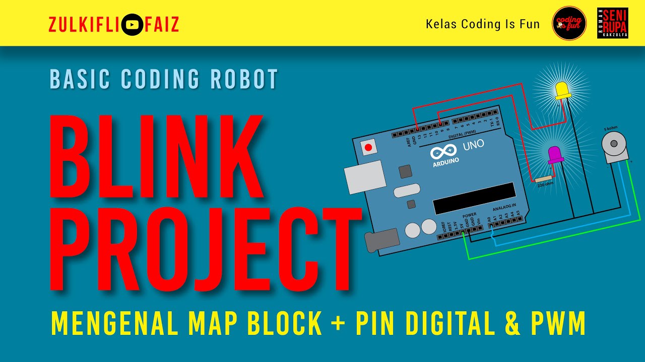 Basic Coding Arduino Projek Blink Mengenal Map Block Serta Pin