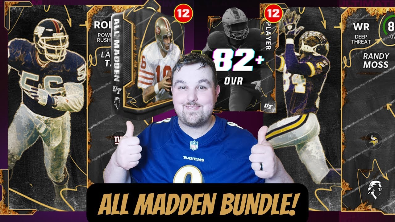 12X ALL MADDEN BUNDLE! 89 OVERALL RANDY MOSS, LAWRENCE TAYLOR & MORE ...
