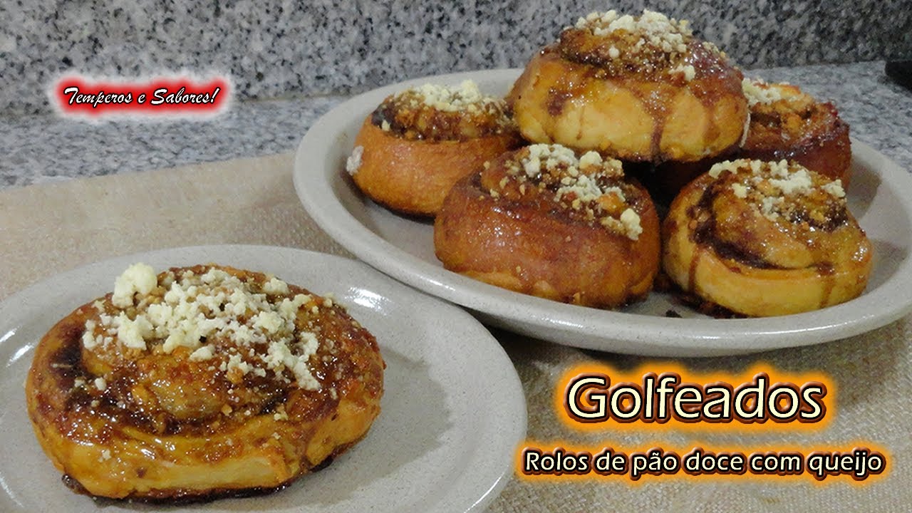 ROLOS DE PÃO DOCE COM QUEIJO, GOLFEADOS, deliciosos - YouTube