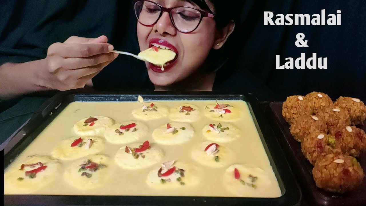 Eating Rasmalai & Laddu | Eating Indian Sweets | Rasmalai Asmr | Laddu ...