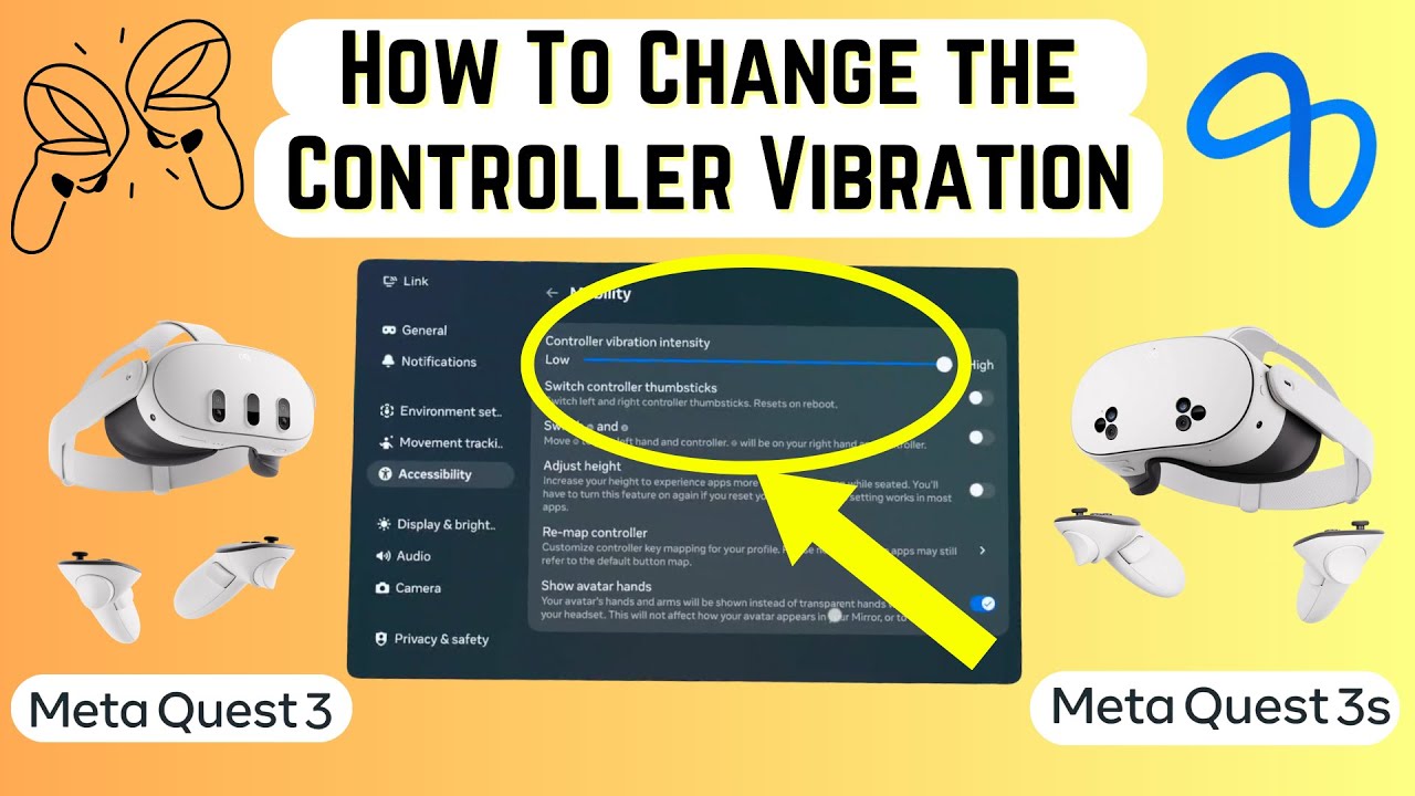 How to change controller vibration intensity Meta Quest 3 and 3s - YouTube