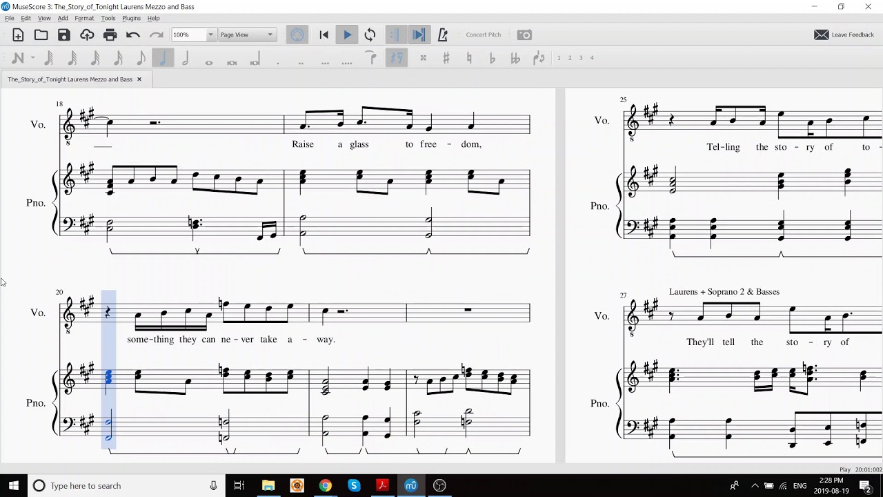The Story of Tonight Laurens / Mezzo / Bass - YouTube