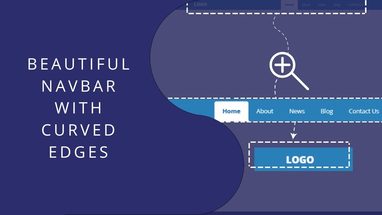 Beautiful navbar with curved edges - YouTube