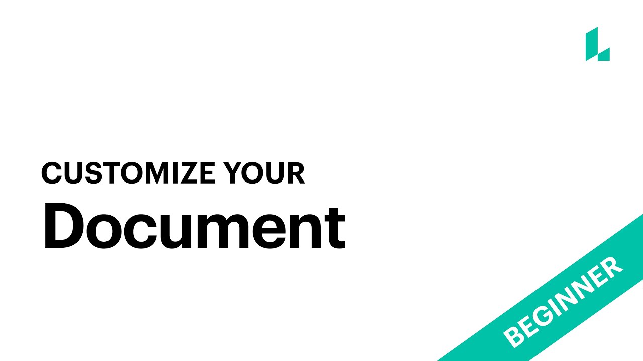 Customize your document [Beginner] - YouTube