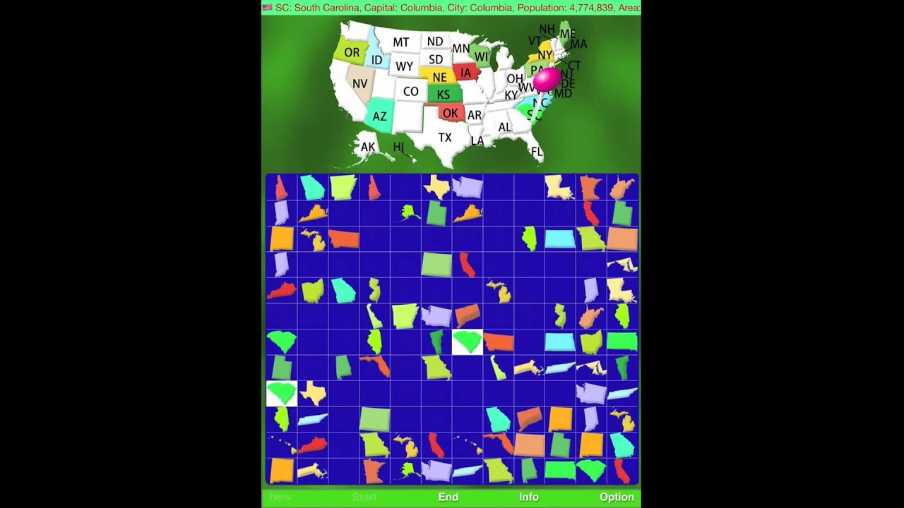 Map Solitaire - USA （地图通 - 美国） - YouTube