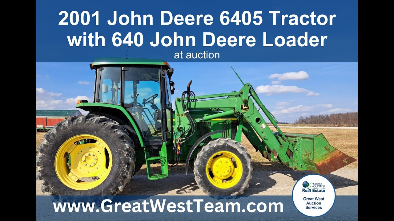 2001 John Deere 6405 Tractor with 640 John Deere Loader - YouTube