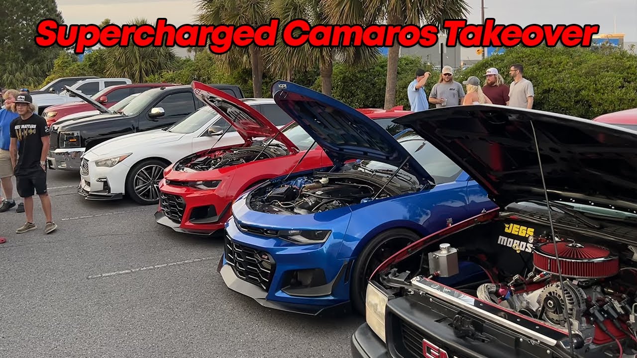 PROCHARGED CAMARO GETS ROWDY AT CAR MEET - YouTube