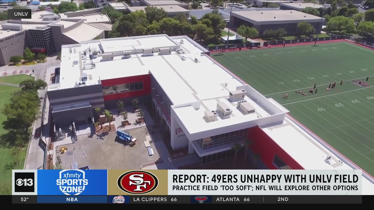 49ers unhappy with UNLV field ahead of Super Bowl - YouTube