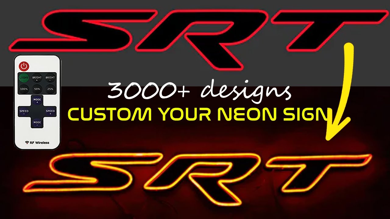 SRT logo neon sign with Black Acrylic Backing - YouTube