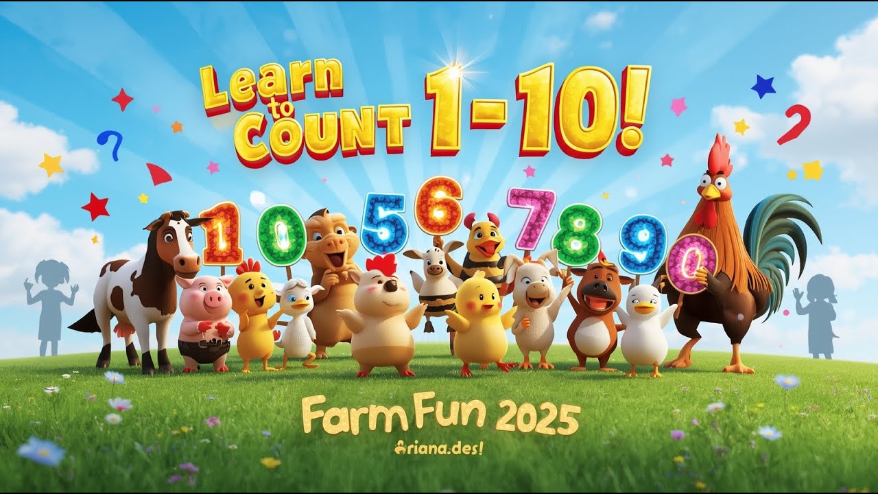 Learn to Count 1-10 with Fun Farm Animals | Kids Counting Song 2025 # ...