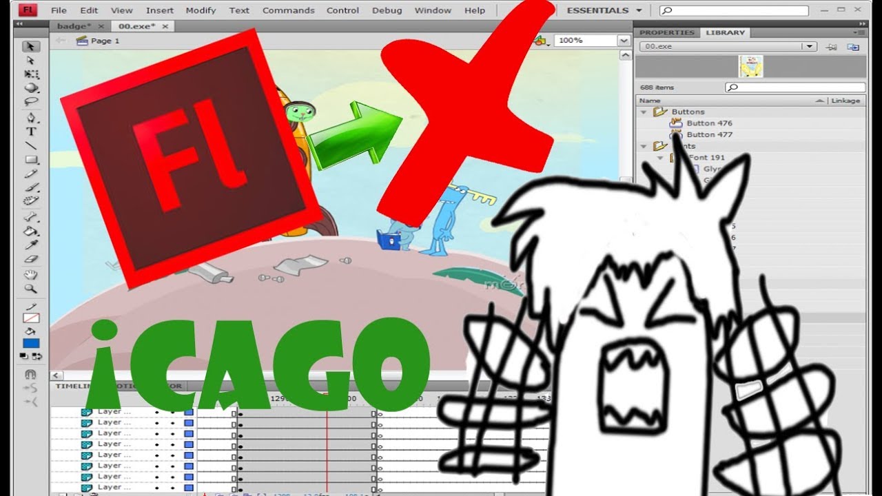 MI ADOBE FLASH CS6 JODIO!! = no habrá animaciones por un tiempo T_T ...