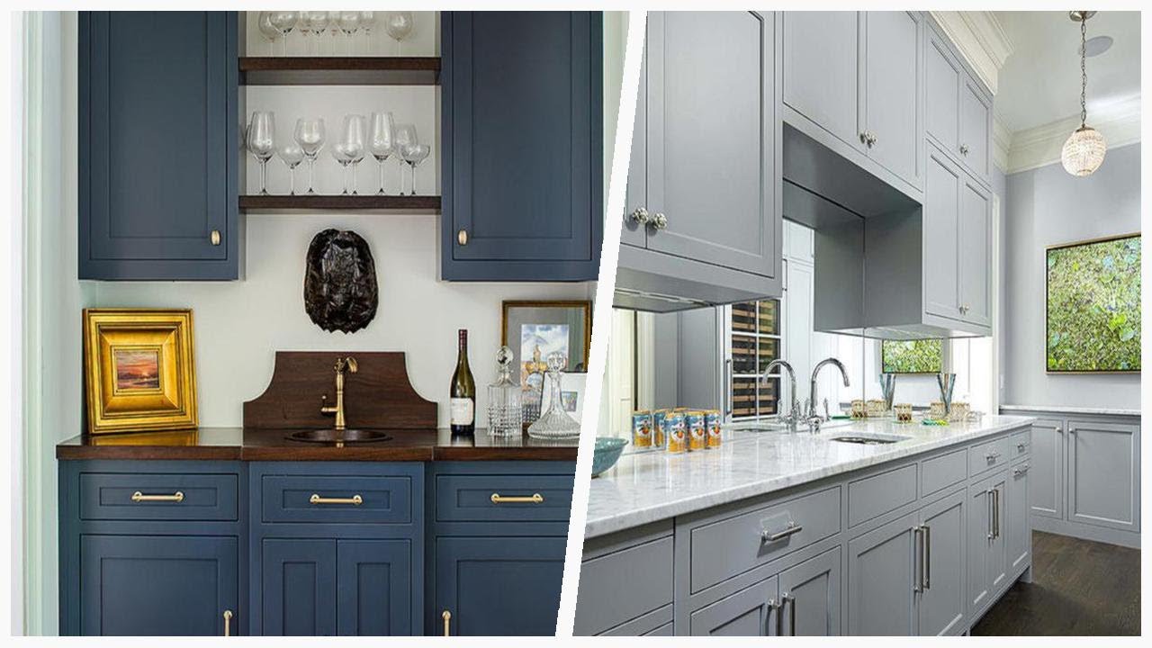 75 Gray Home Bar With Shaker Cabinets Design Ideas You'll Love 🔴 - YouTube