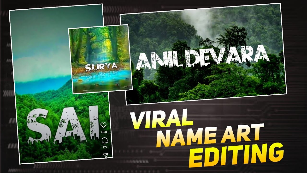 Trending Name Art Photo Editing Tutorial | Trending Reel Video Editing ...