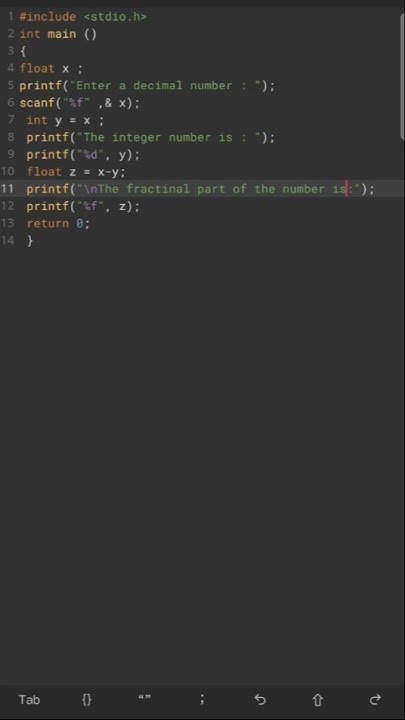 C program to take float input and print the fractional part of the real number - YouTube