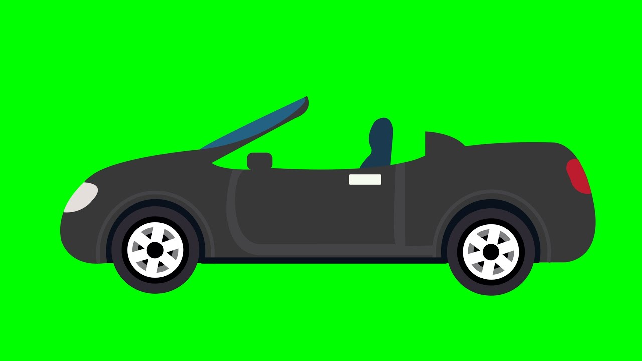 Cartoon Car Green Screen, No copyright Footage Animation | Moving ...