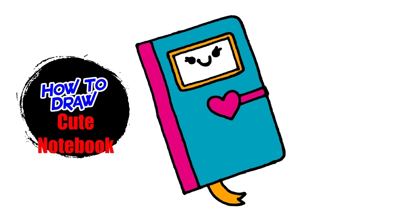 How to Draw a Cute Notebook: Simple & Easy Step-by-Step Tutorial for ...