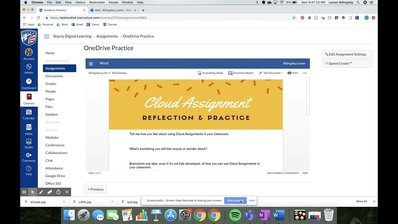 How to add a OneDrive File as an Assignment in Canvas - YouTube