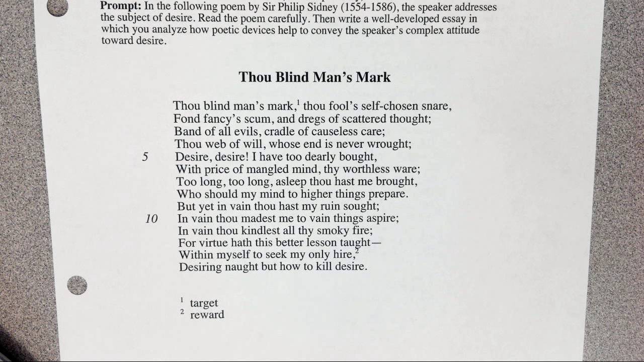 Thou Blind Man's Mark Part 1 - YouTube
