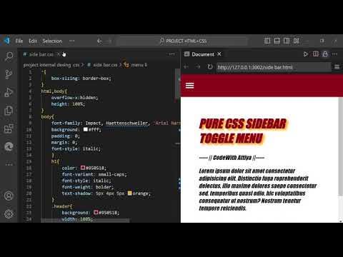 Side bar project html css for beginner CodeWith Attiya!@ - YouTube