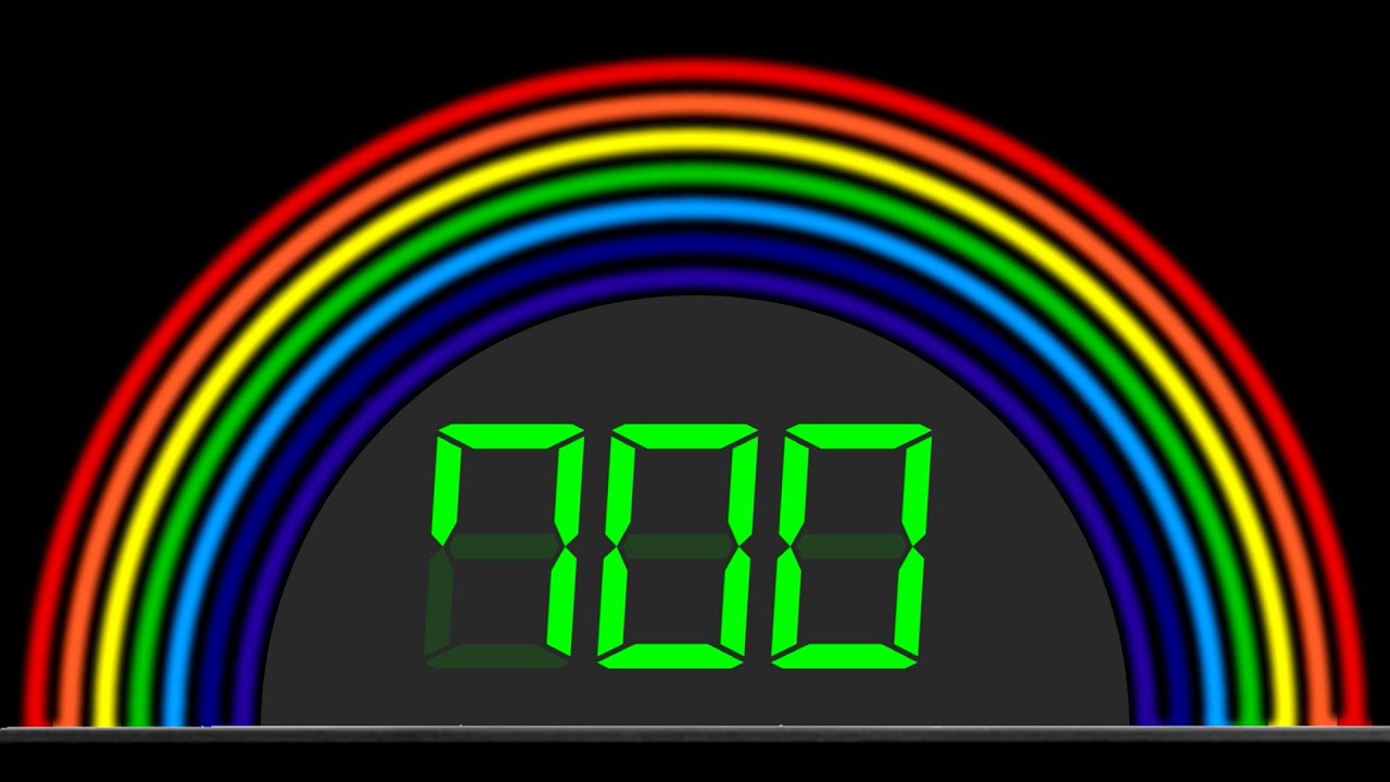 BCG 700 Seconds Countdown (Rainbow 7 Layers 7 Colors ROYGBIV) Remix Mario Kart 64 Rainbow Road ...