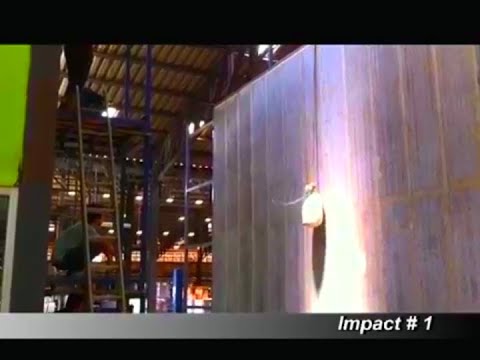 Impact test of TEXCA wall - Part 1 - YouTube
