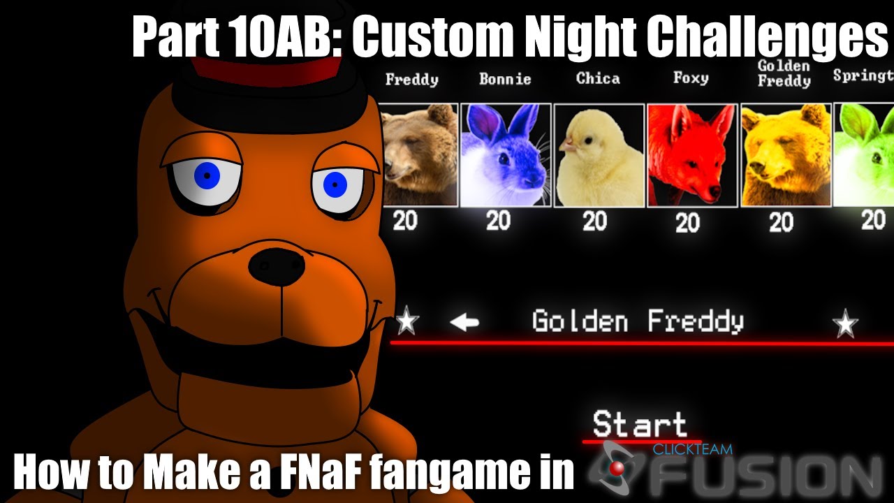 How to Make a FNaF fangame in Clickteam Fusion 2.5 | Part 10AB: Custom ...