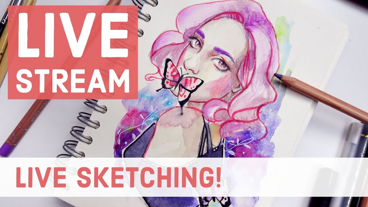 LIVE Sketching in my Sketchbook 【Watercolor, Copic and Pencil Sketches ...