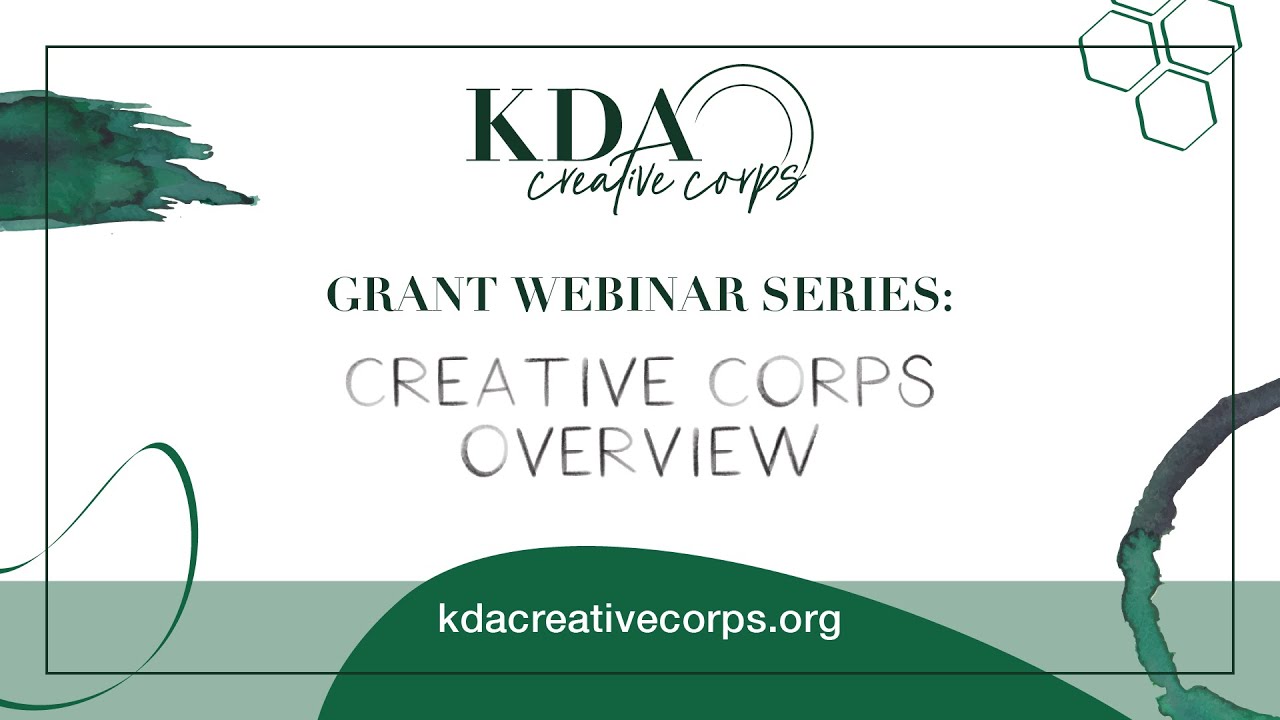 KDA - CC Grant Webinar Series: Creative Corps Overview - YouTube