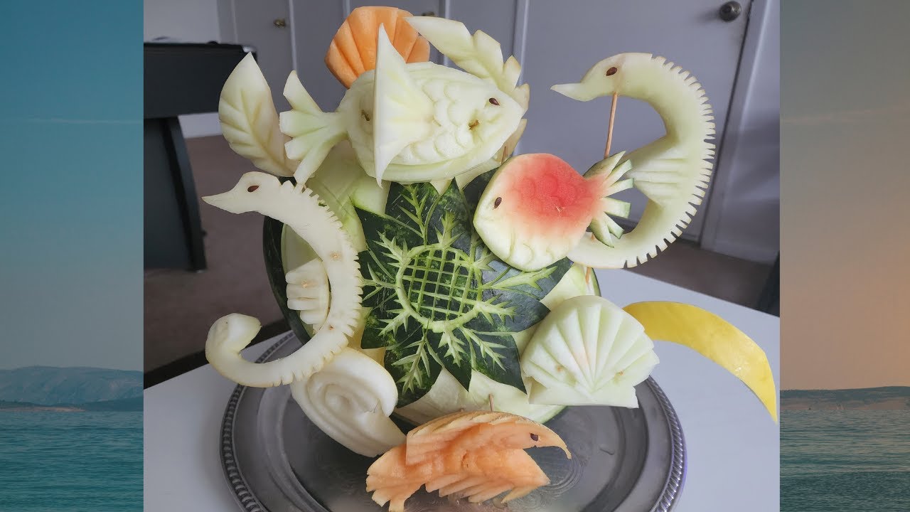 "Atlantis" Fruit Carving | Sea Fruit Art - YouTube