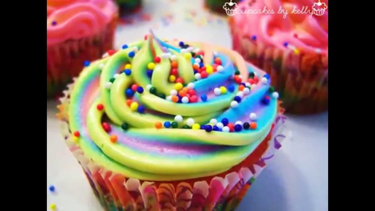 Rainbow- Muffins - YouTube