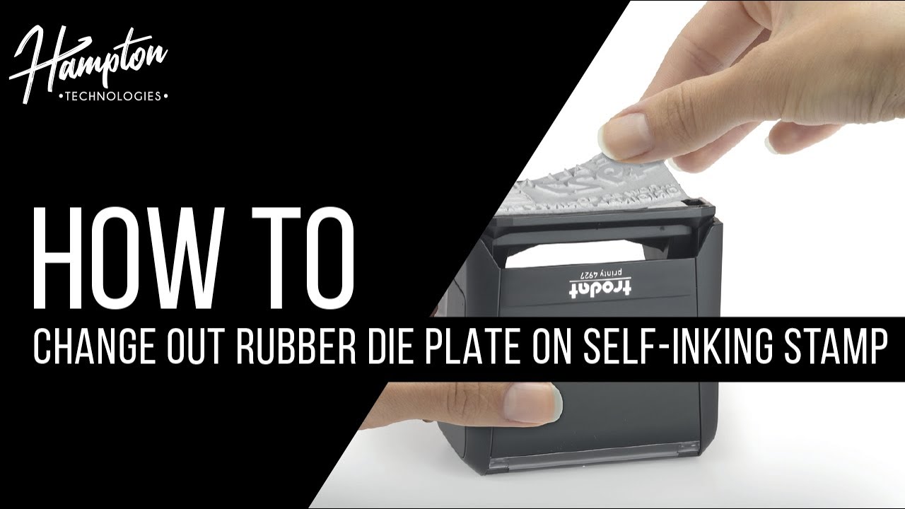 How to change out rubber die plate on a self-inking stamp - YouTube