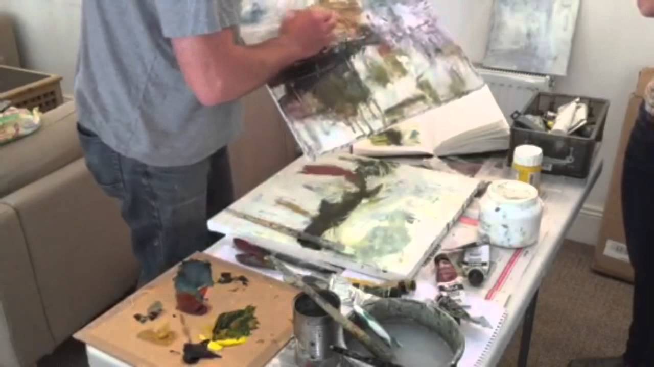 Lewis Noble studio painting June 2015 - YouTube