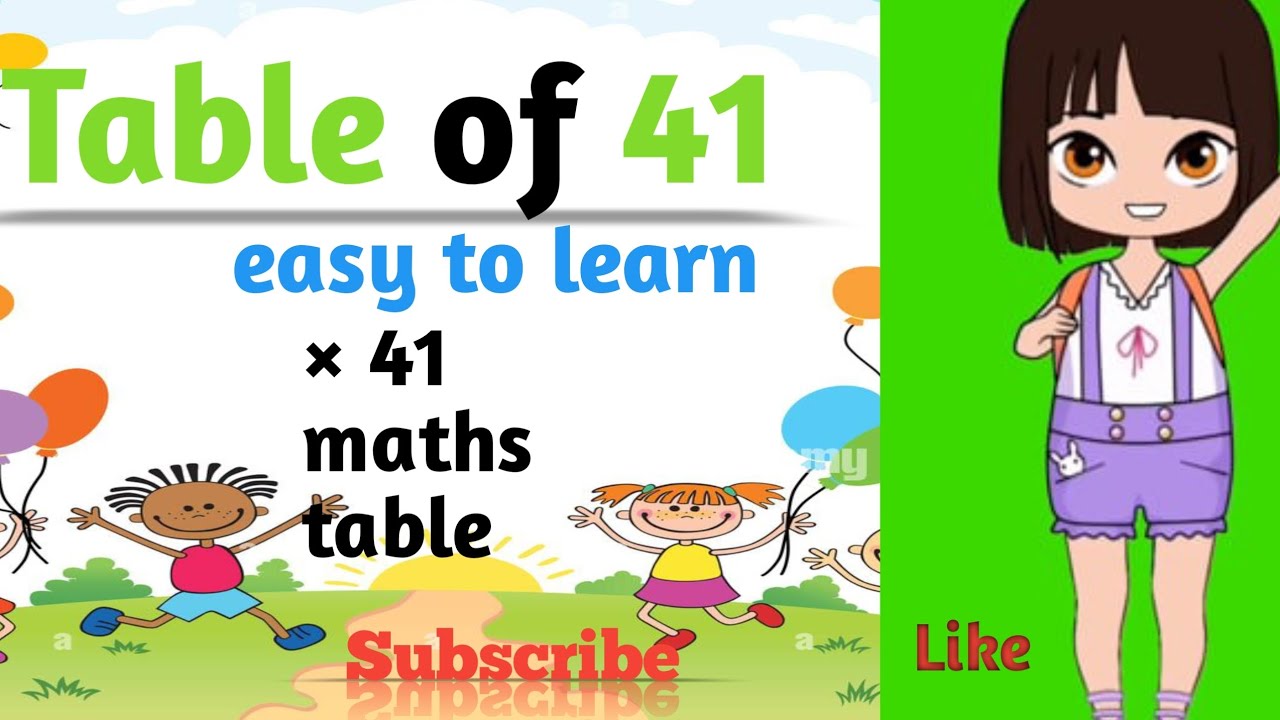 #Table 41 × 1= 41 Multiplication Table Of forty-one, 41 का पहाड़ा Maths ...
