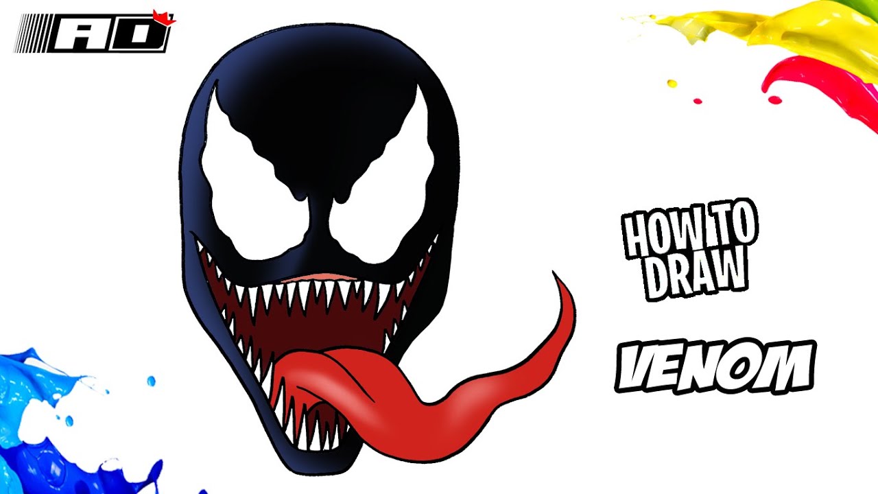 How to draw Venom Face - YouTube